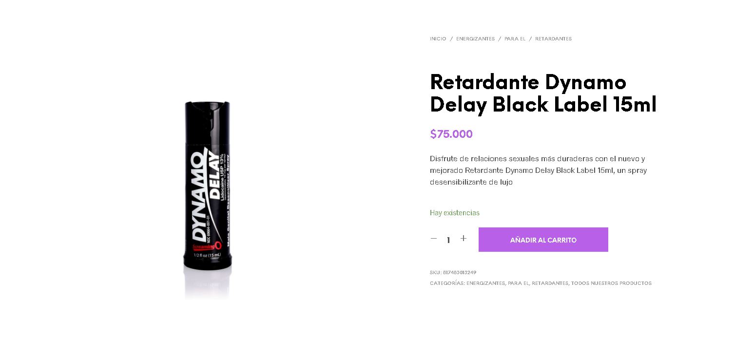 Retardante Dynamo Delay Black Label 15ml - Divino Placer