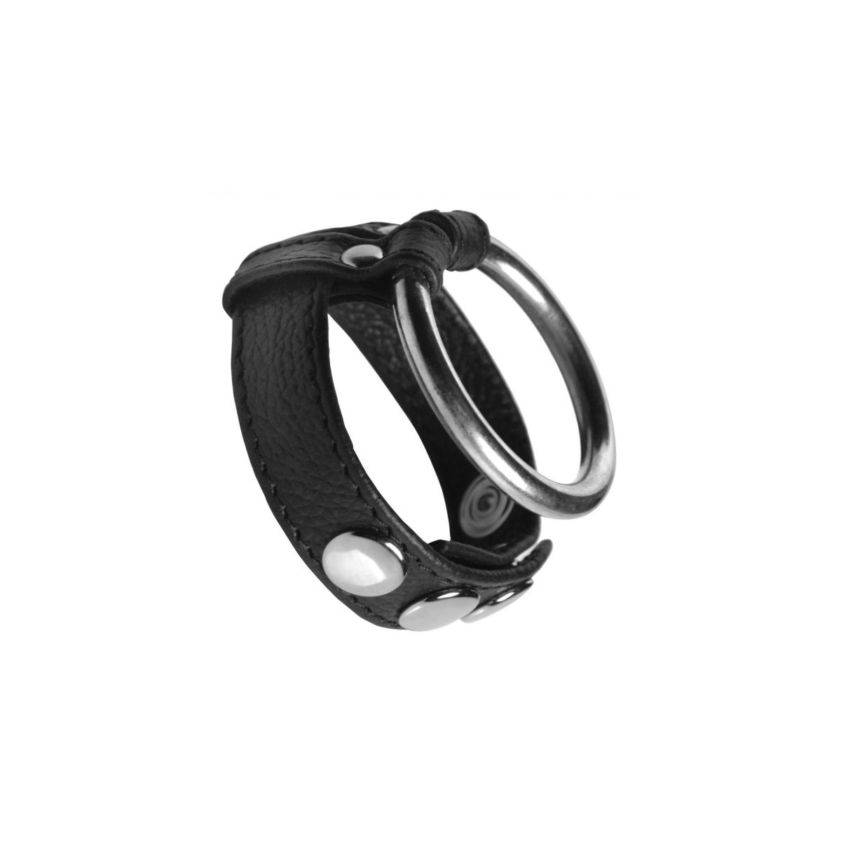 Anillo Cock Gear Leather Cock Ring With Metal Divino Placer